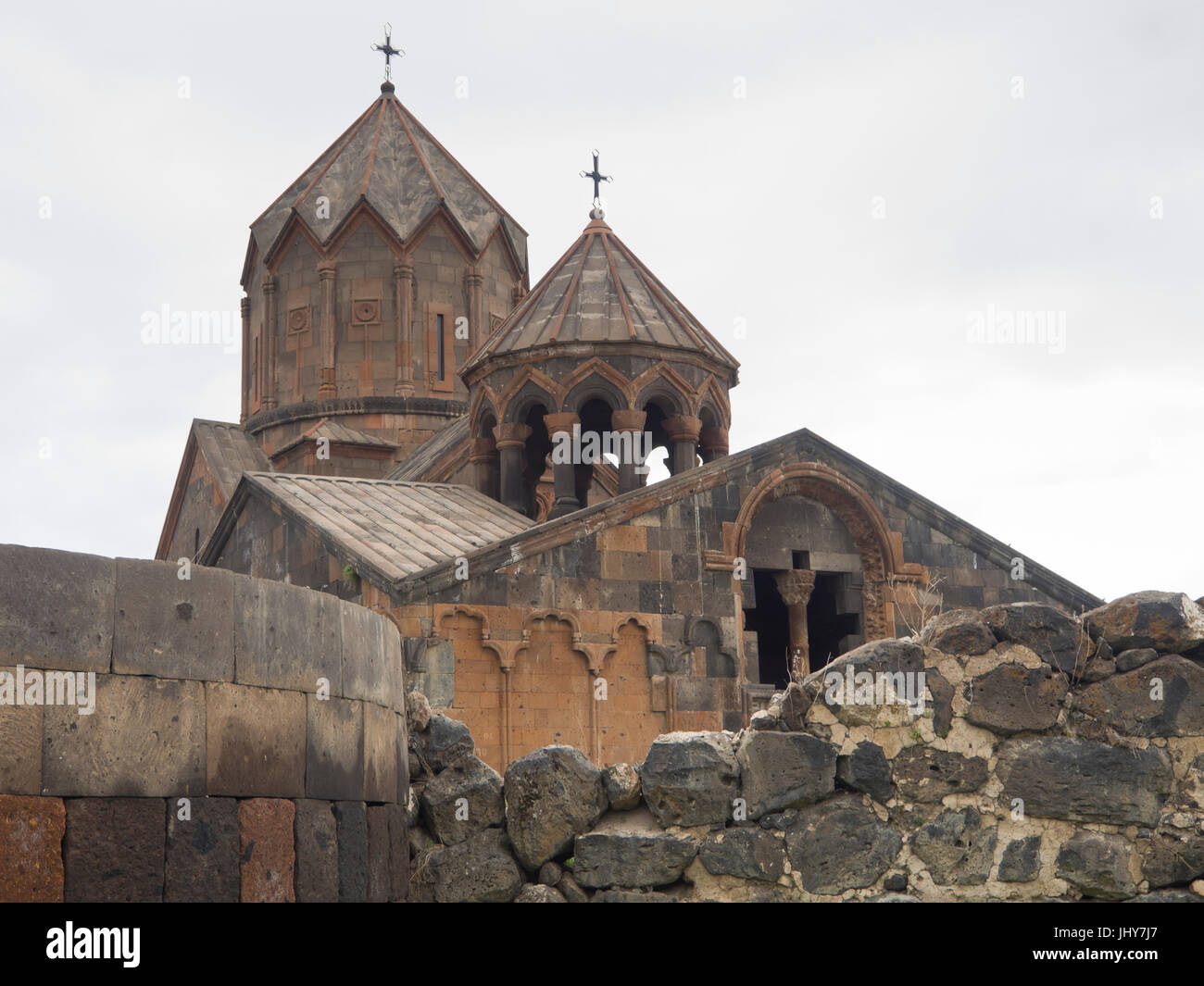 The medieval Hovhannavank monastery with St. John the Baptist cathedral ...