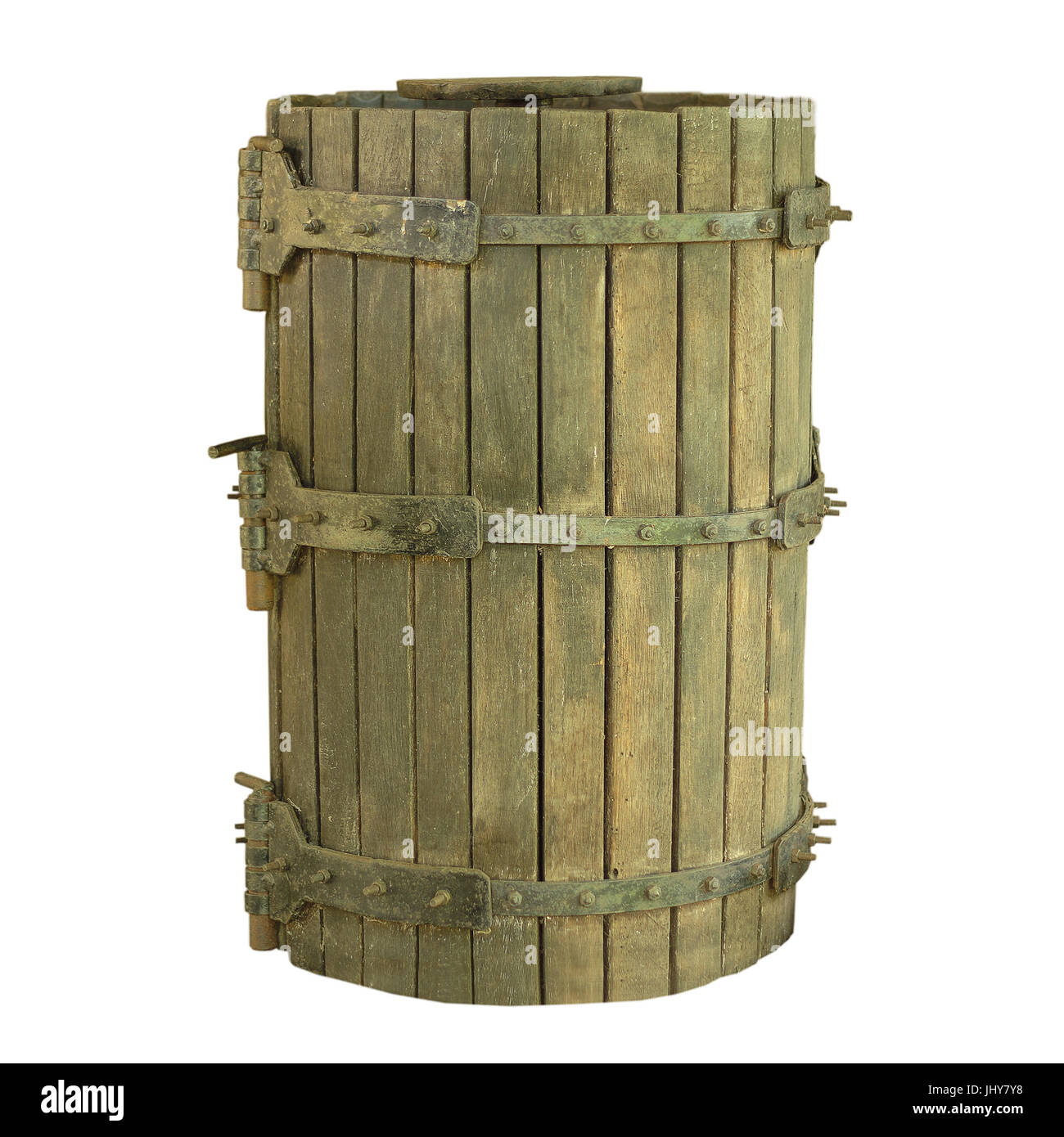ancient wooden traditional kit isolated over white background Stock ...