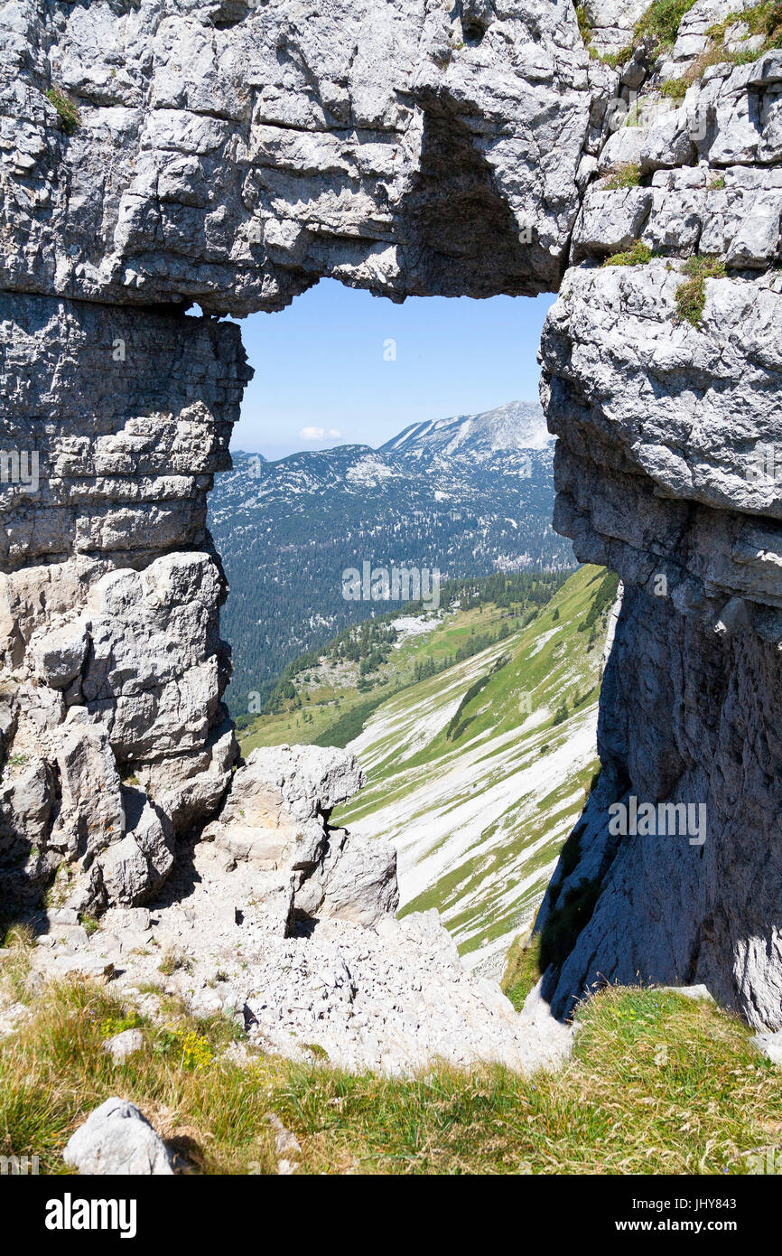 The loose window in the loose in Altaussee, Ausseerland, Styria ...