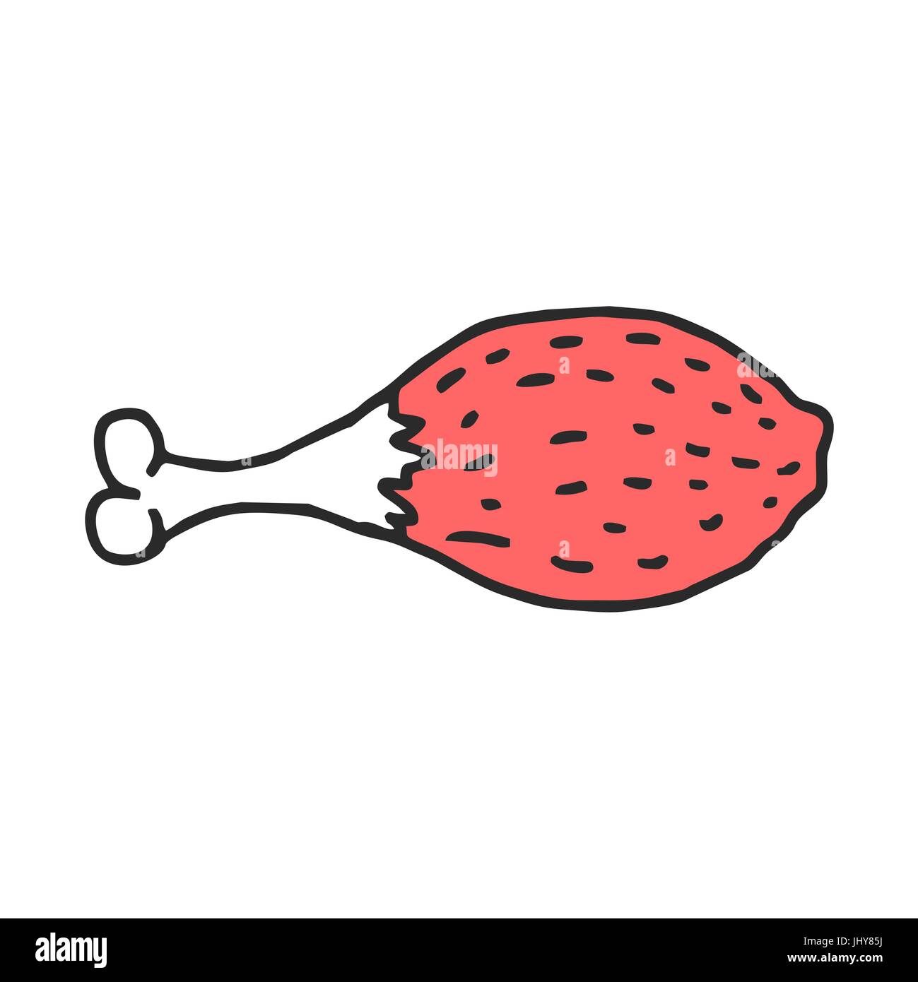 meat on bone drawing. Jamon cartoon pork style Stock Vector Image & Art ...