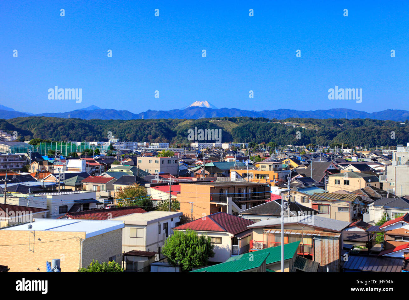 Mount Fuji View from Haijima Railway Station in Akishima city Western ...