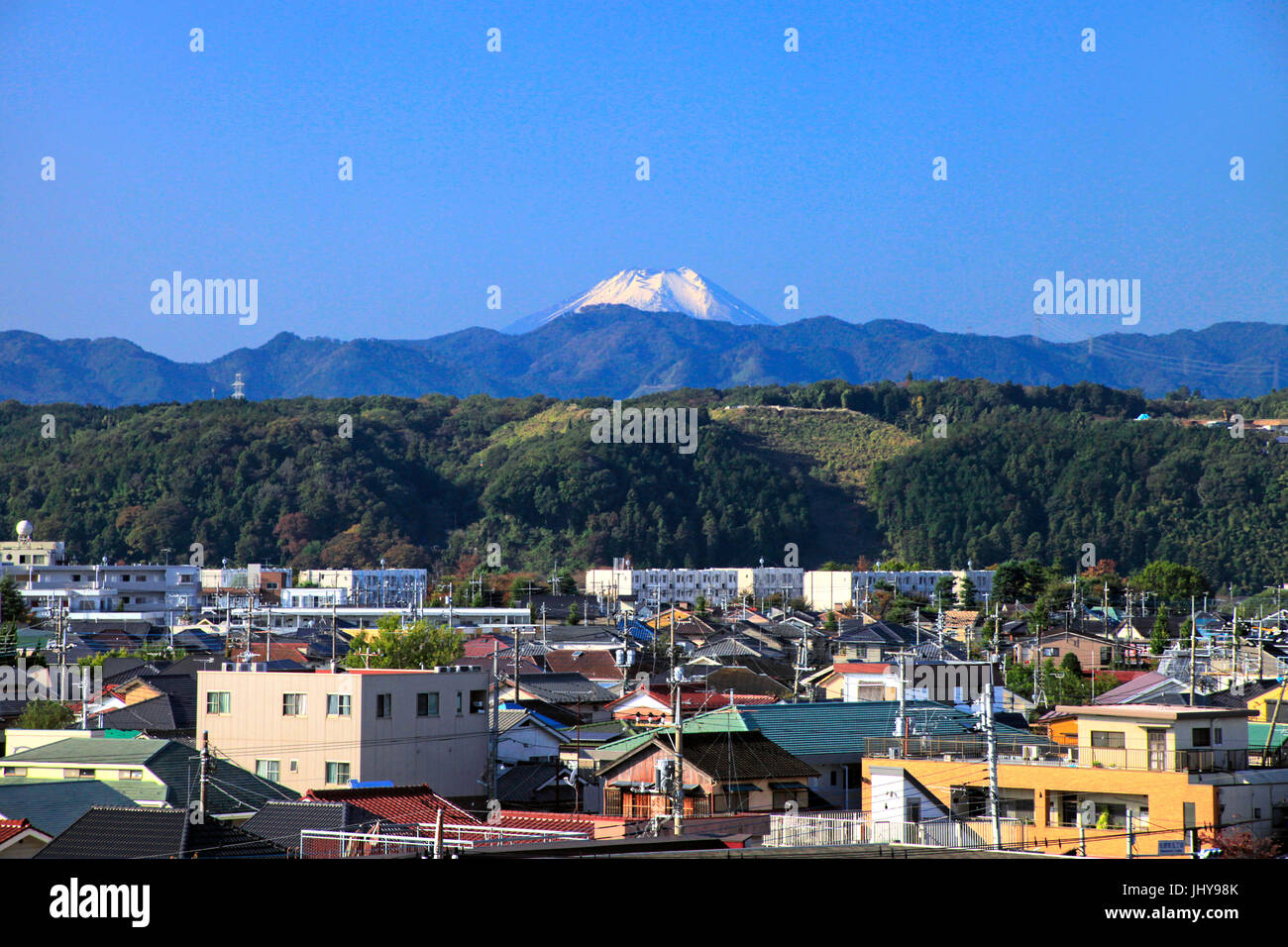 Mount Fuji View from Haijima Railway Station in Akishima city Western ...
