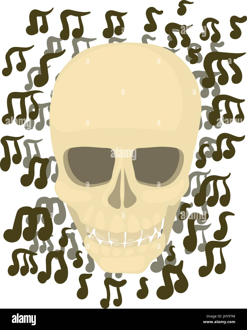 Skull with notes icon, cartoon style Stock Vector Image & Art - Alamy