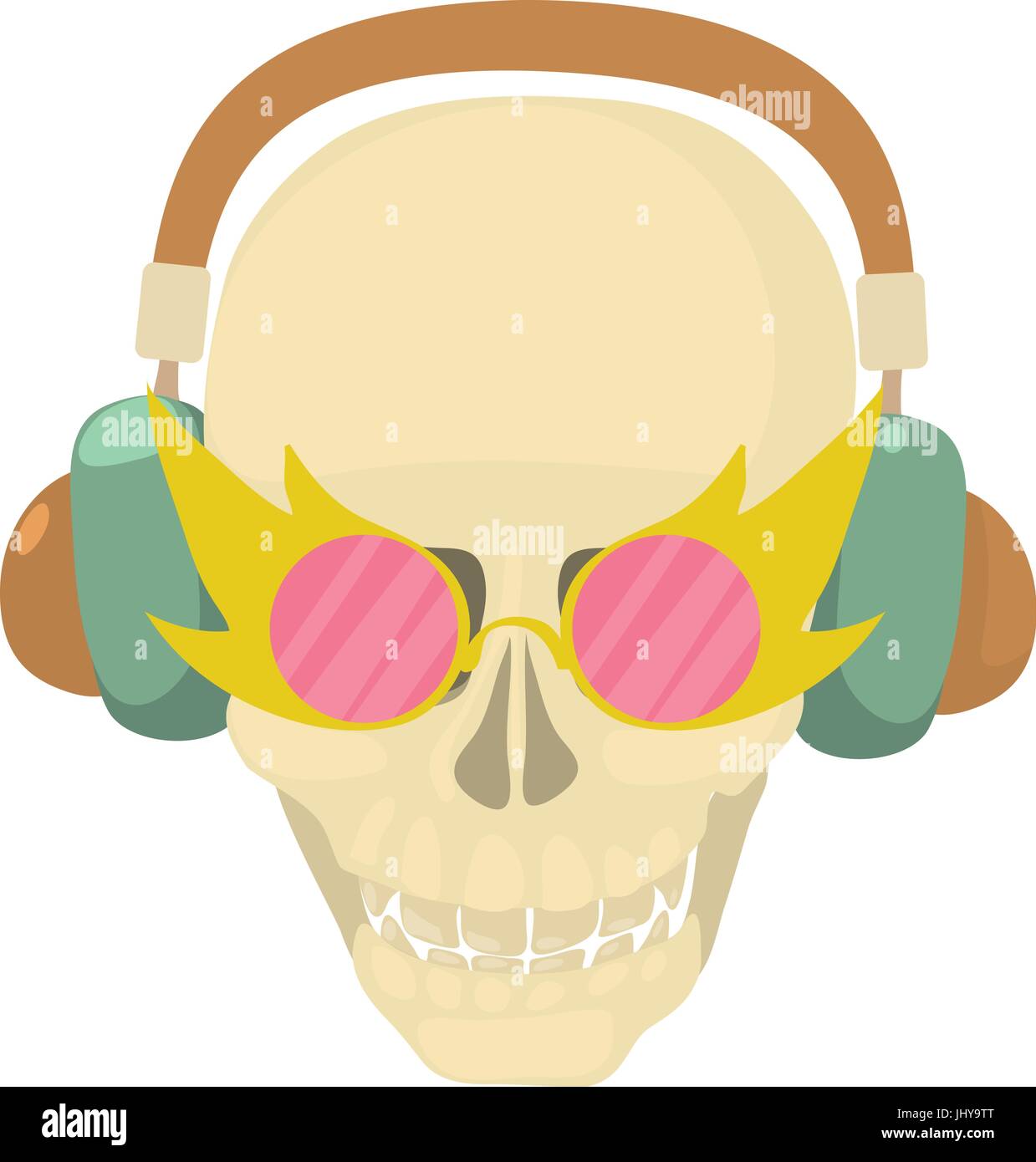 Skull with headphones icon, cartoon style Stock Vector Image & Art - Alamy