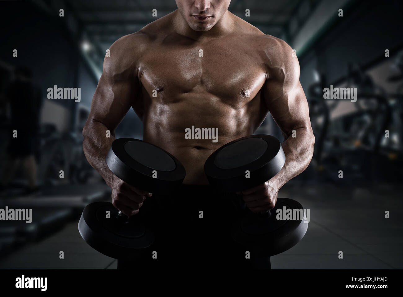 Strength training exercise man gym hi-res stock photography and images ...