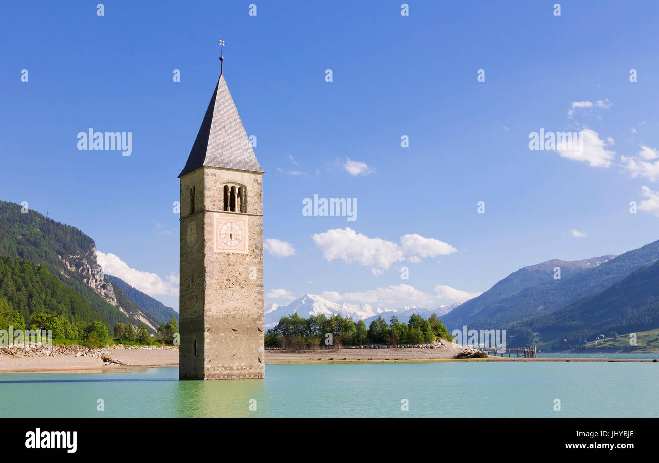 Church tower alt graun in lake hi-res stock photography and images - Alamy