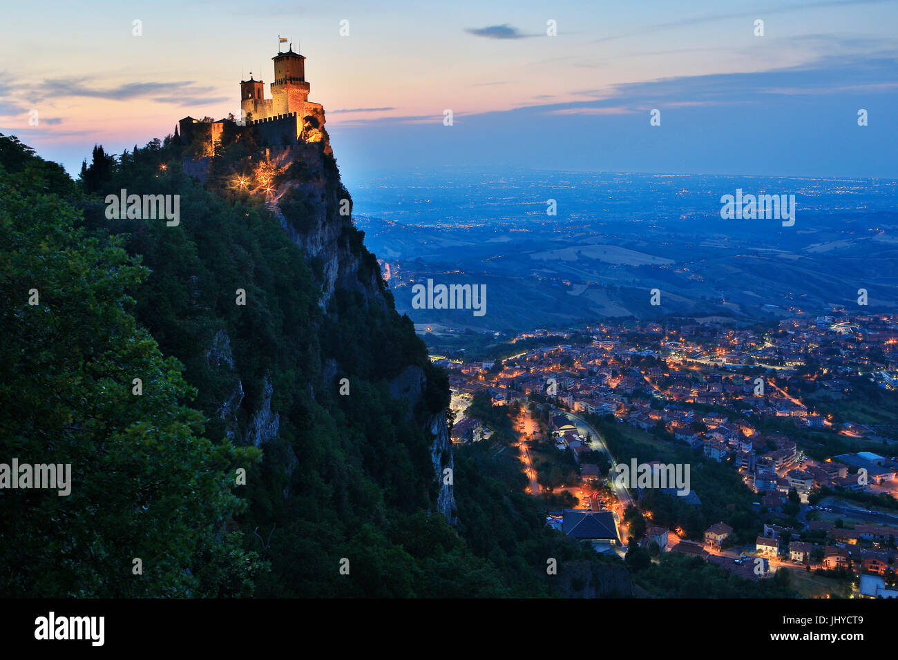 The 11th-century Fortress of Guaita on Monte Titano in San Marino Stock ...