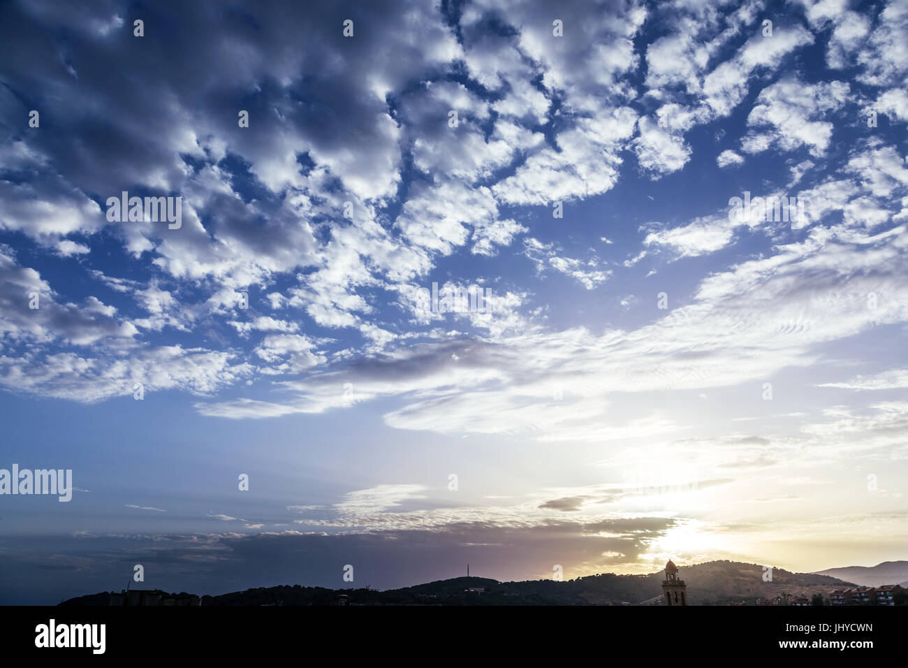 blue sky with clouds over the sea Stock Photo - Alamy