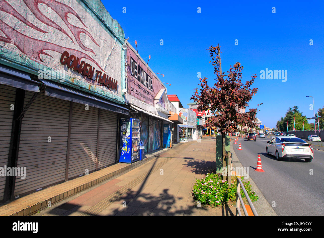 Fussa Base Side Street on Route 16 Alongside Yokota Air Base in Fussa ...
