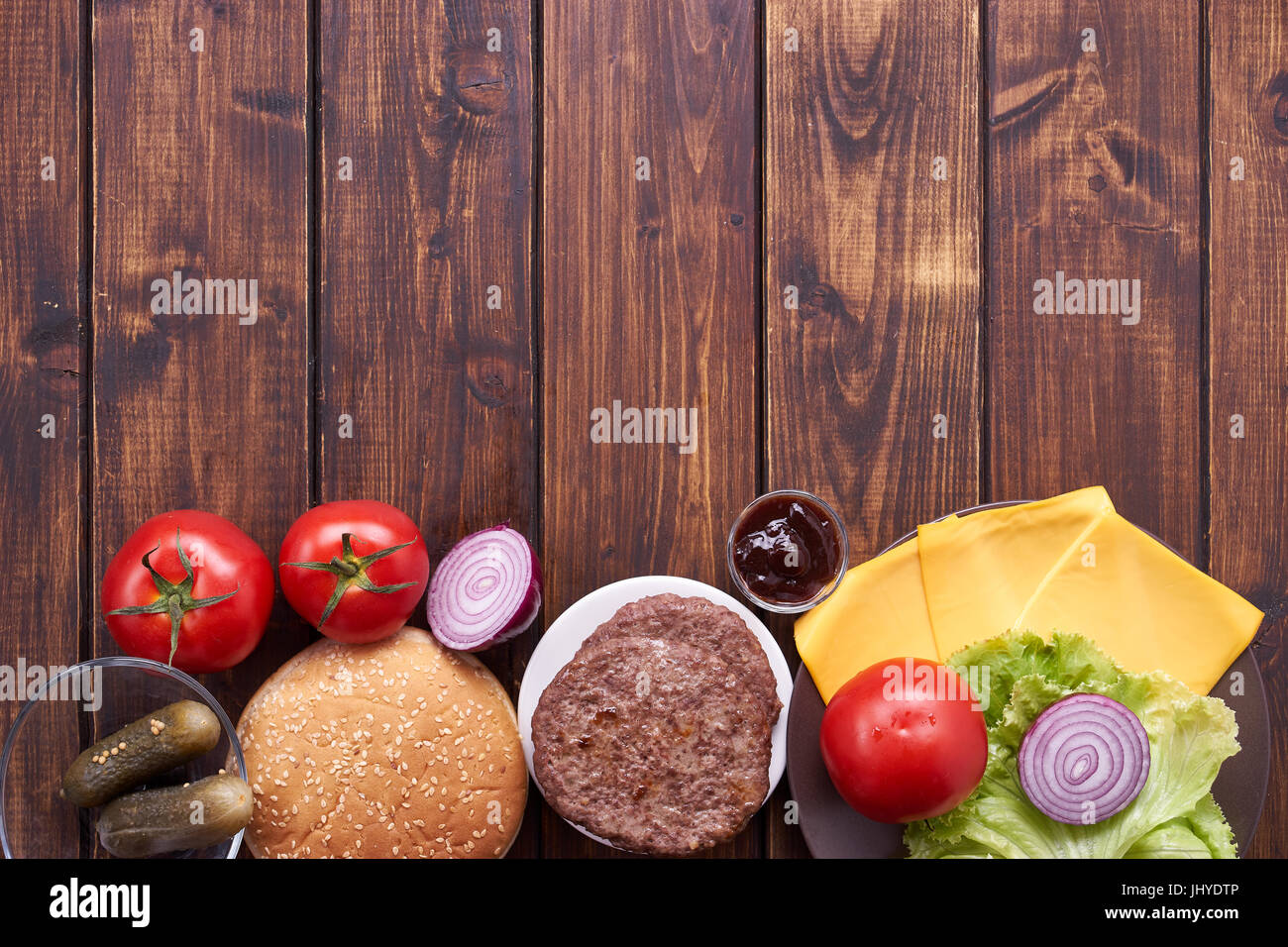 Cheese burger ingredients view hi-res stock photography and images - Alamy