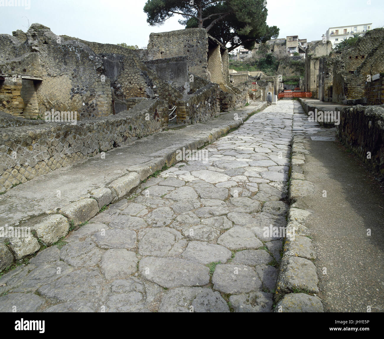 Italy. Herculaneum. Ancient Roman town destroyed by volcanic ...