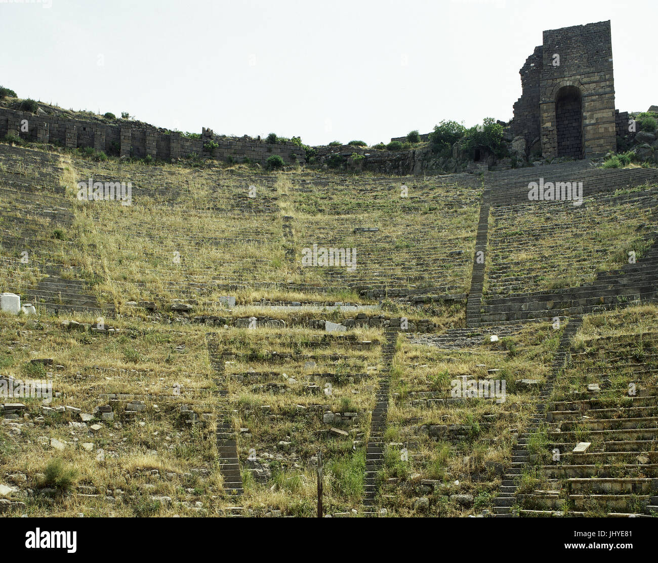 Turkey. Pergamon. Ancient Greek city in Aeolis. Great Theatre. View of ...