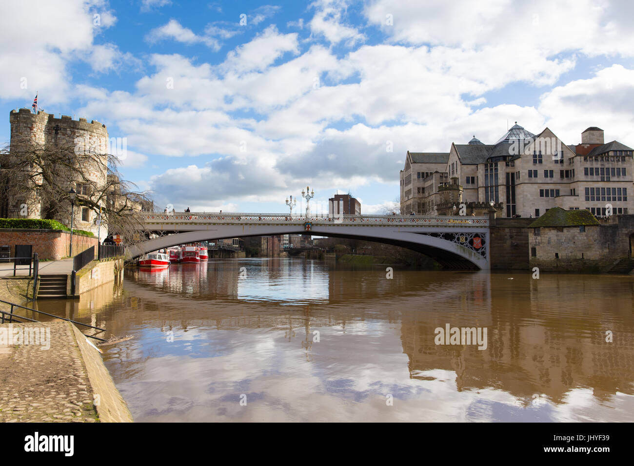 Lendal bridge York UK on station road with view of River Ouse Stock ...