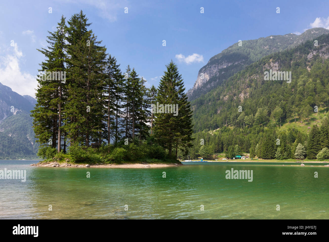 Predilsee, Raibler lake (Lago del Predil), Friaul-Julisch Veneto, Italy ...