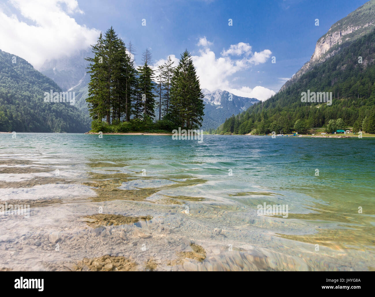Predilsee, Raibler lake (Lago del Predil), Friaul-Julisch Veneto, Italy ...