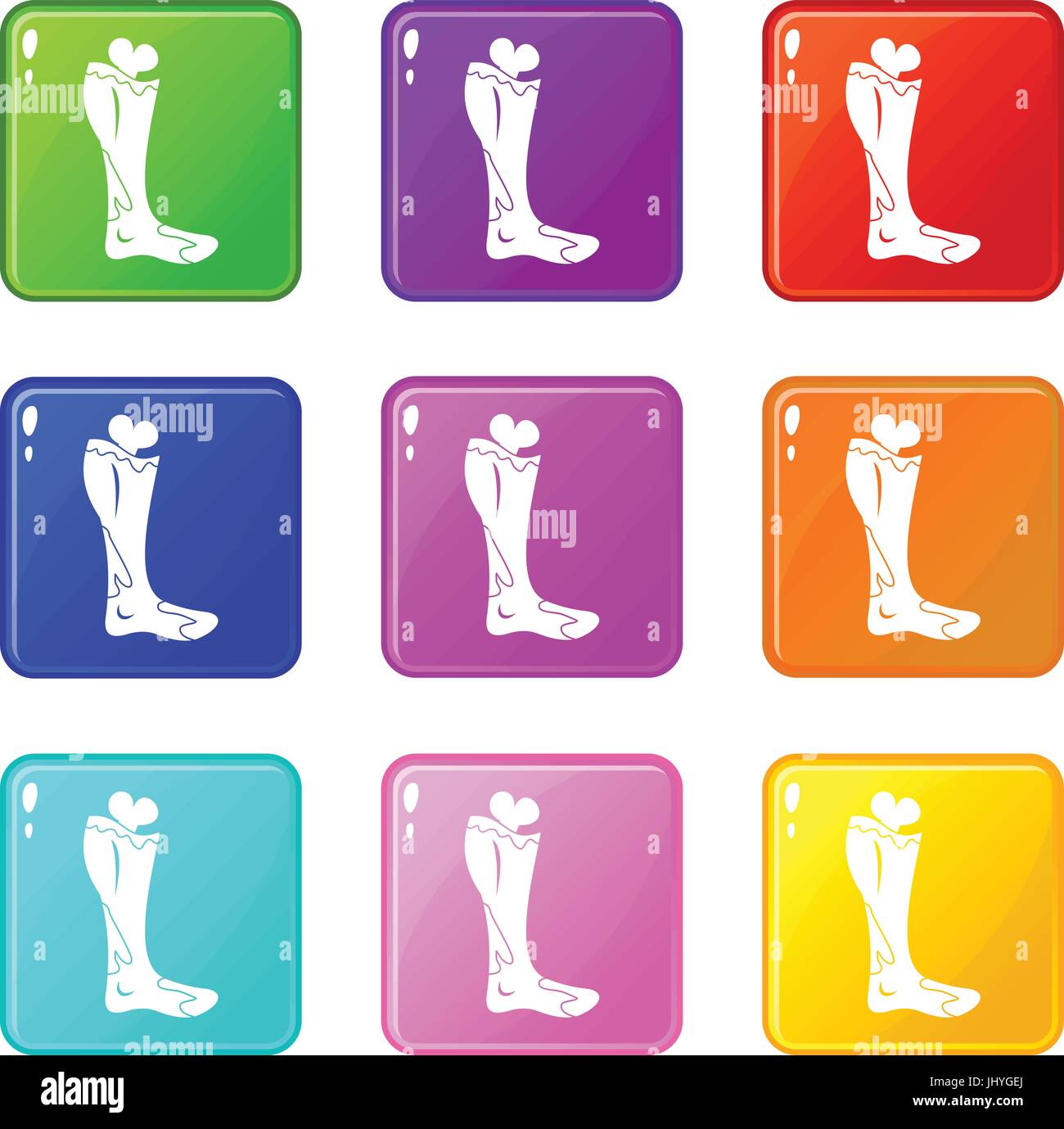 Zombie leg icons 9 set Stock Vector Image & Art - Alamy