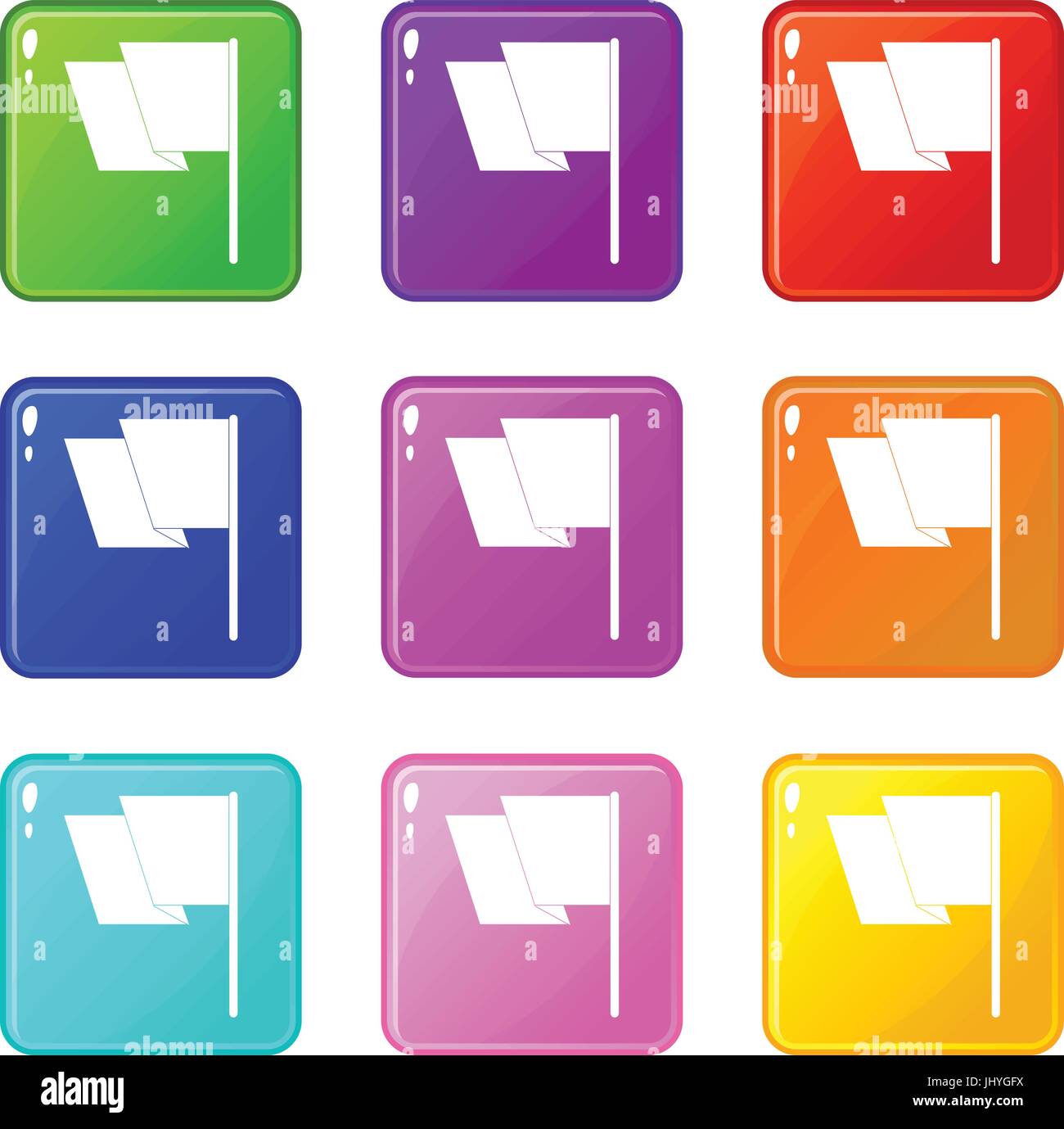 Flag icons 9 set Stock Vector Image & Art - Alamy