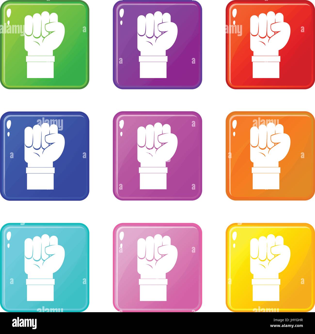 Fist icons 9 set Stock Vector Image & Art - Alamy