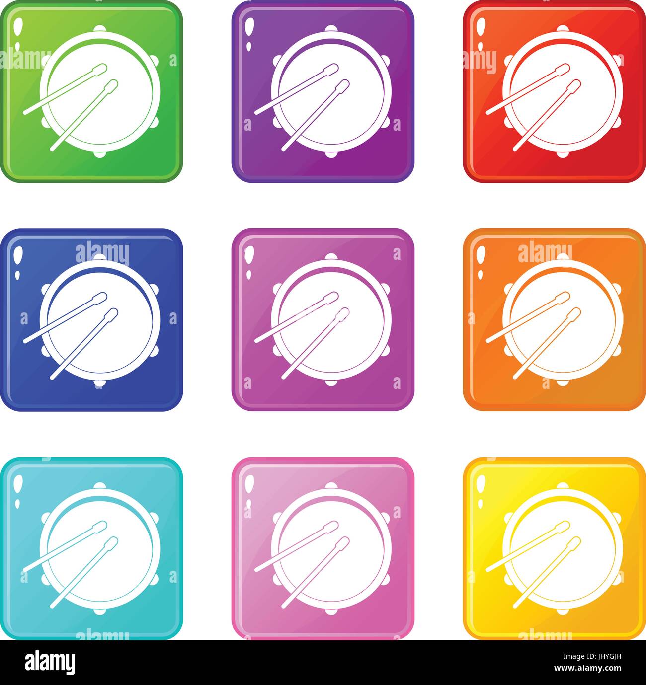 Drum icons 9 set Stock Vector Image & Art - Alamy