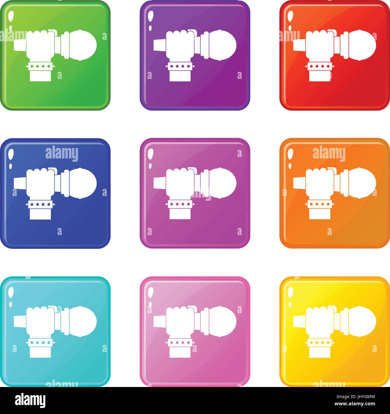 Hand microphone icons 9 set Stock Vector Image & Art - Alamy