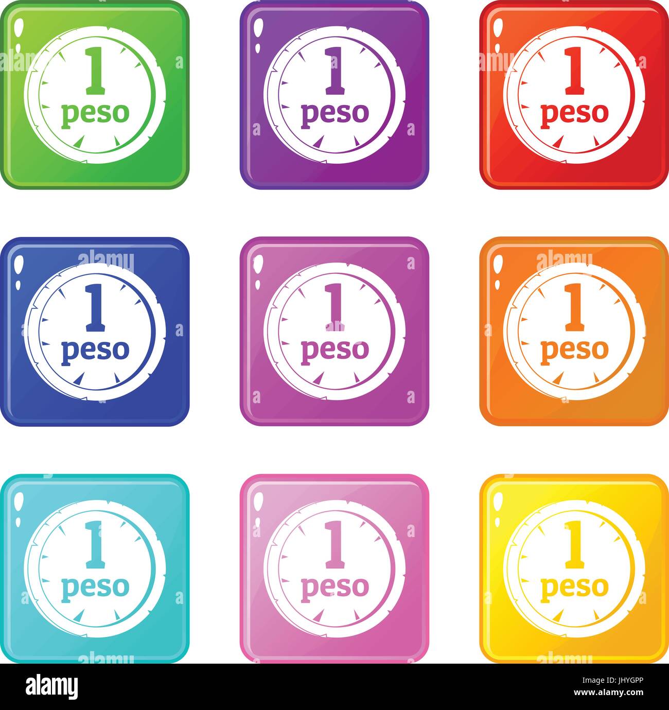 Peso icons 9 set Stock Vector Image & Art - Alamy