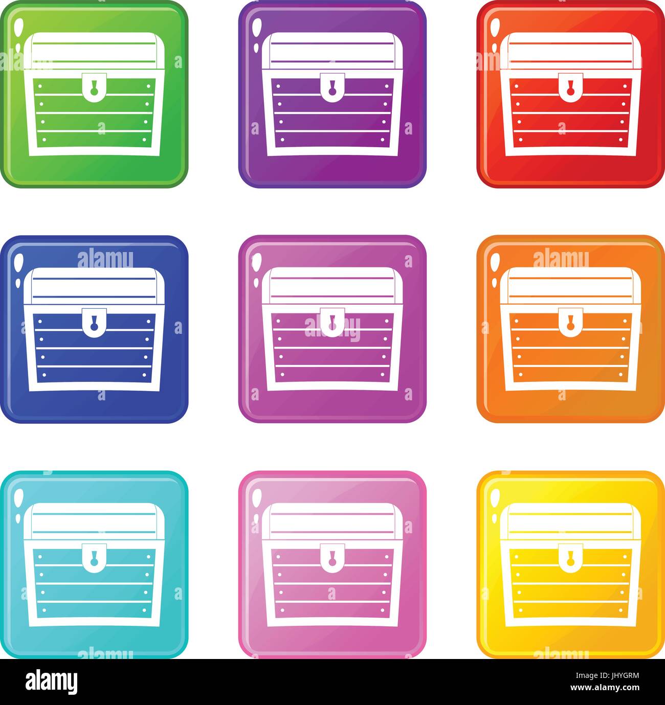 Chest icons 9 set Stock Vector Image & Art - Alamy