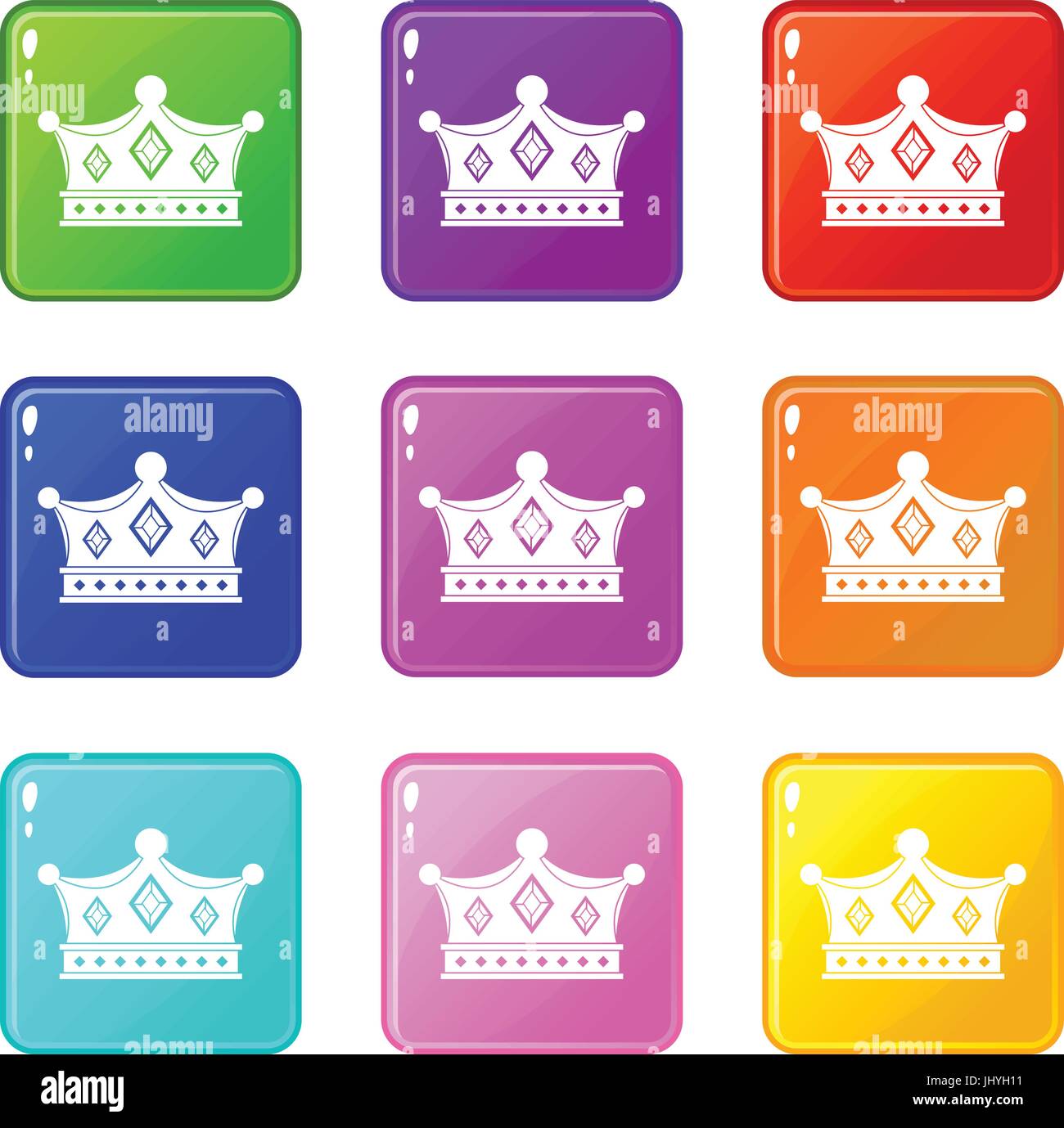 Prince crown icons 9 set Stock Vector Image & Art - Alamy