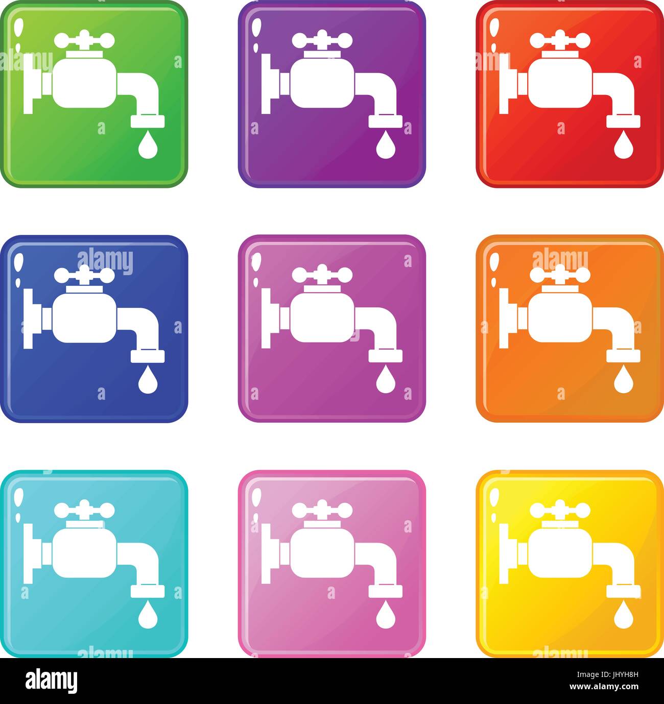 Water tap icons 9 set Stock Vector Image & Art - Alamy
