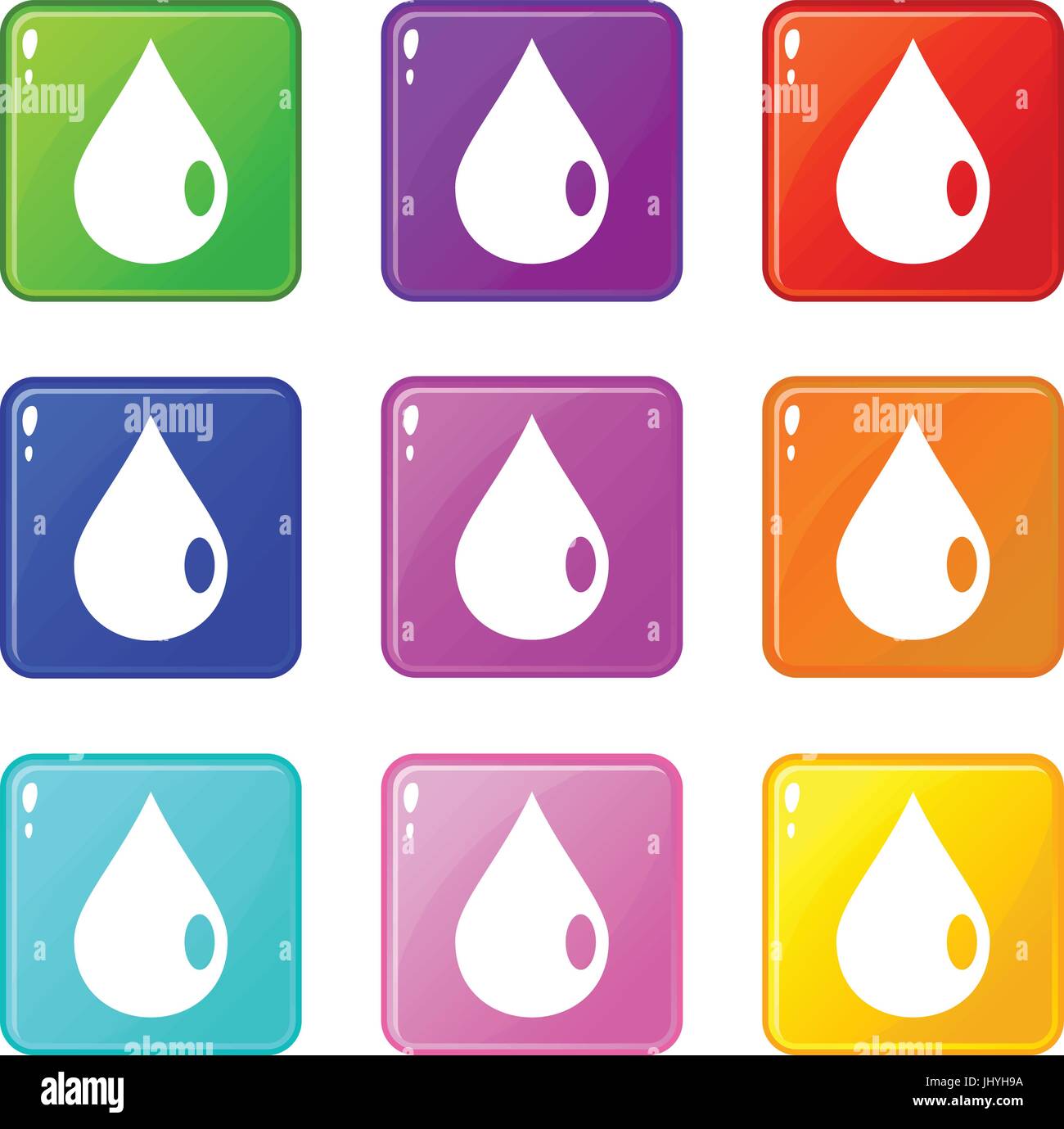 Drop icons 9 set Stock Vector Image & Art - Alamy
