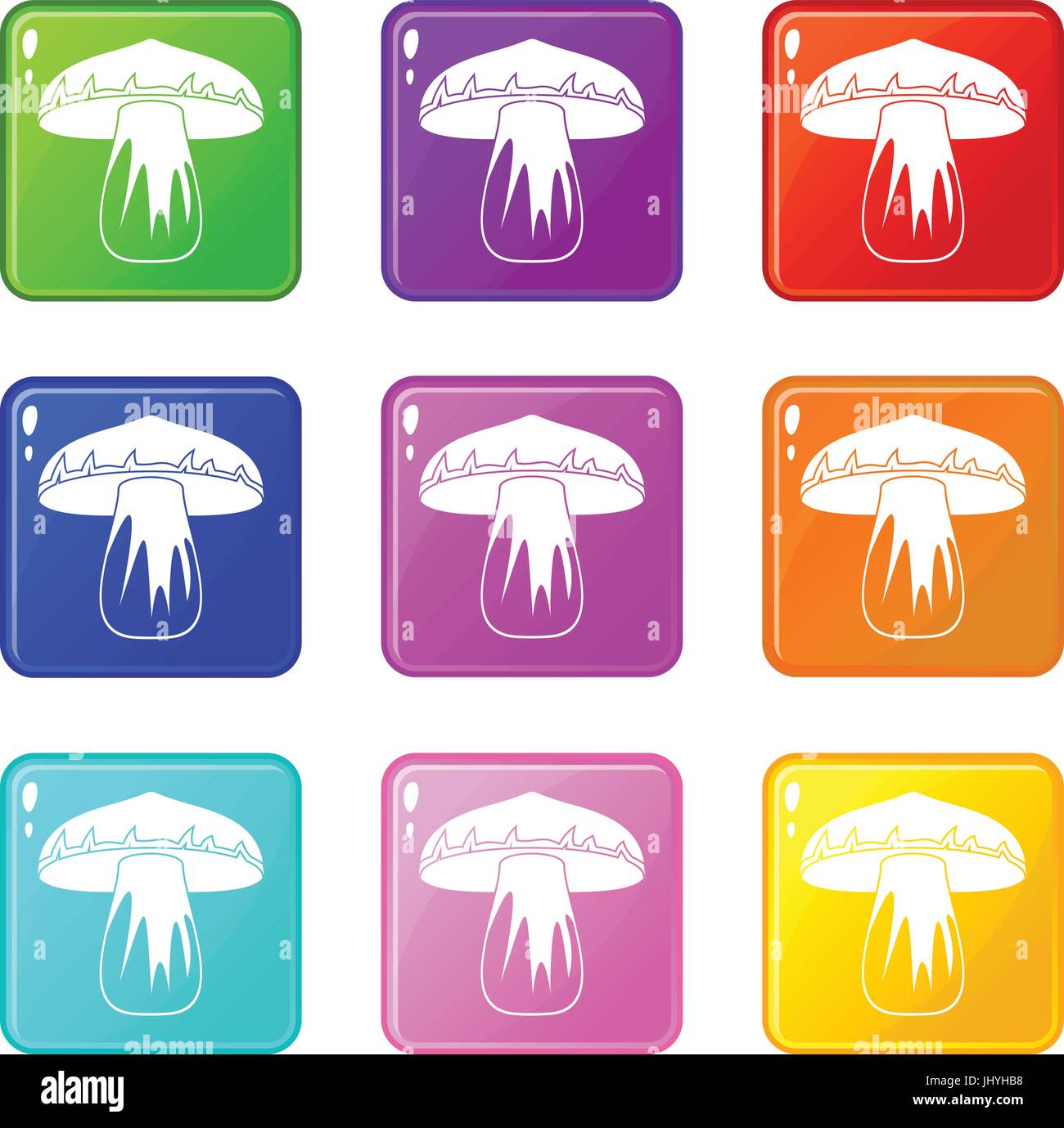 Forest mushroom icons 9 set Stock Vector Image & Art - Alamy