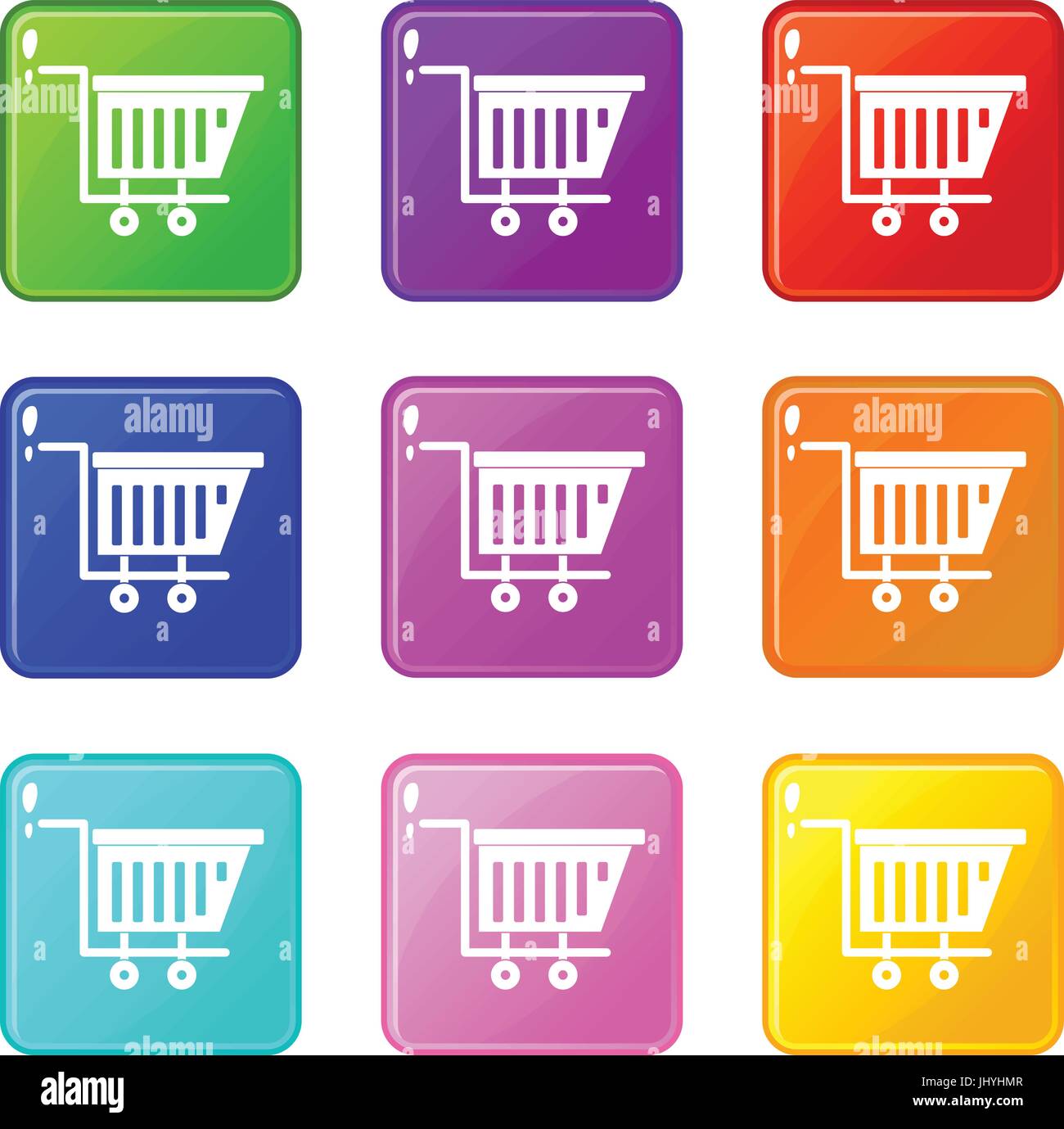 Empty plastic market trolley icons 9 set Stock Vector Image & Art - Alamy