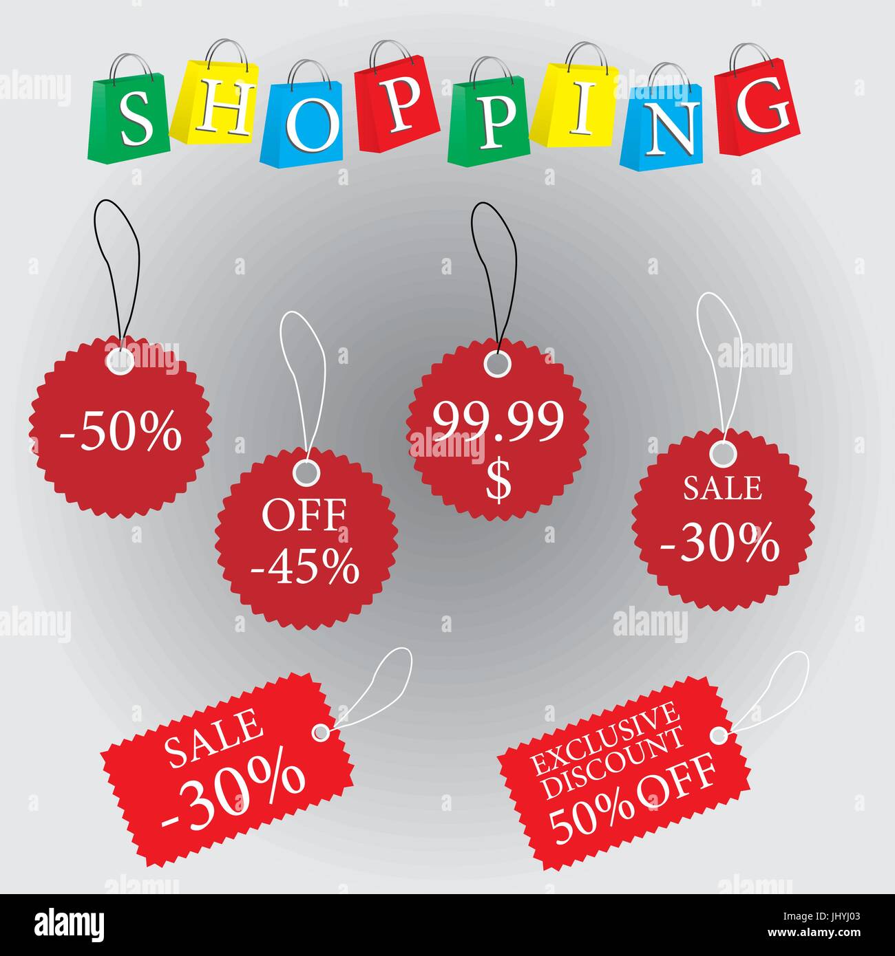 Set of red discount labels, stickers, tags . vector Stock Vector Image ...