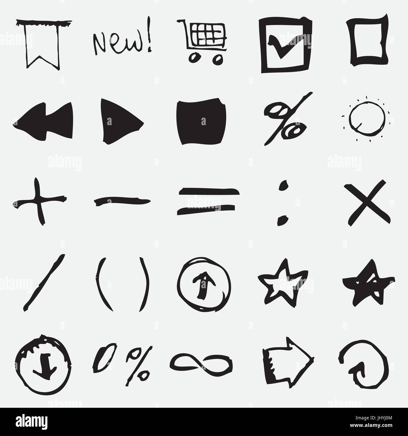 Hand Drawn Symbols, vector illustration Stock Vector Image & Art - Alamy