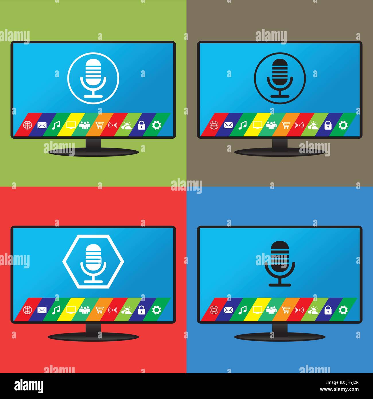 Voice control Smart TV, flat vector Stock Vector Image & Art - Alamy