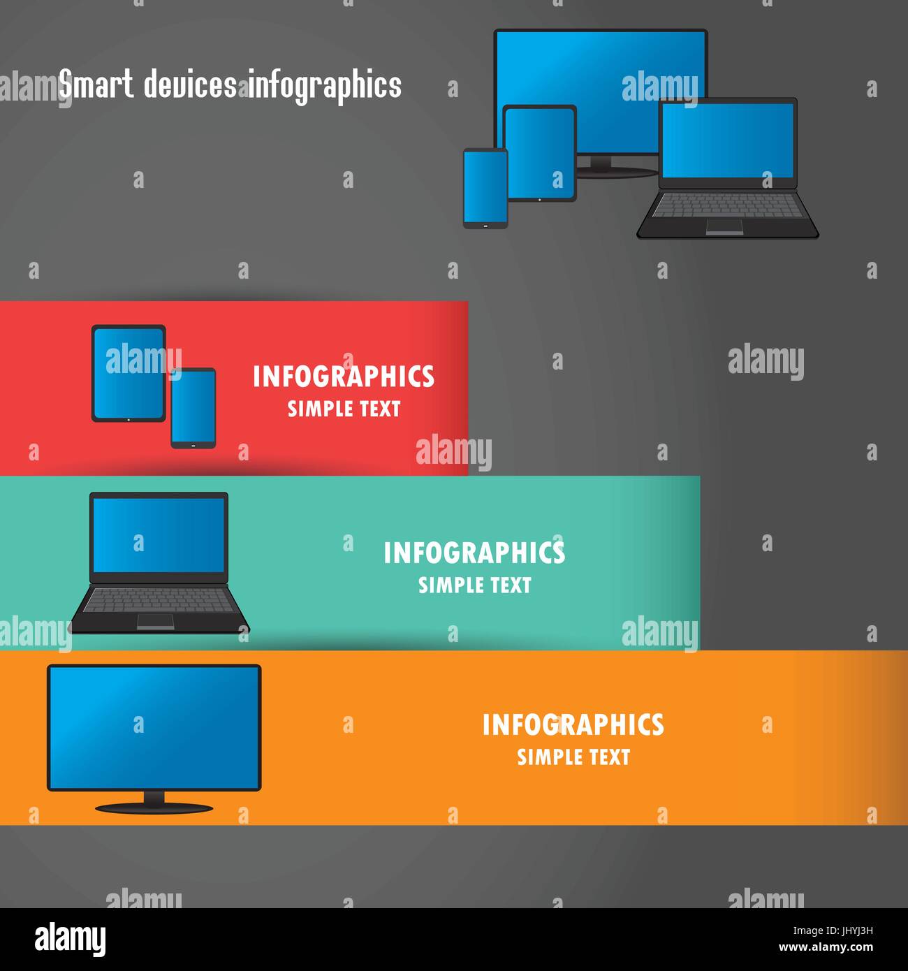 The smart gadgets, infographics, vector illustration Stock Vector Image ...