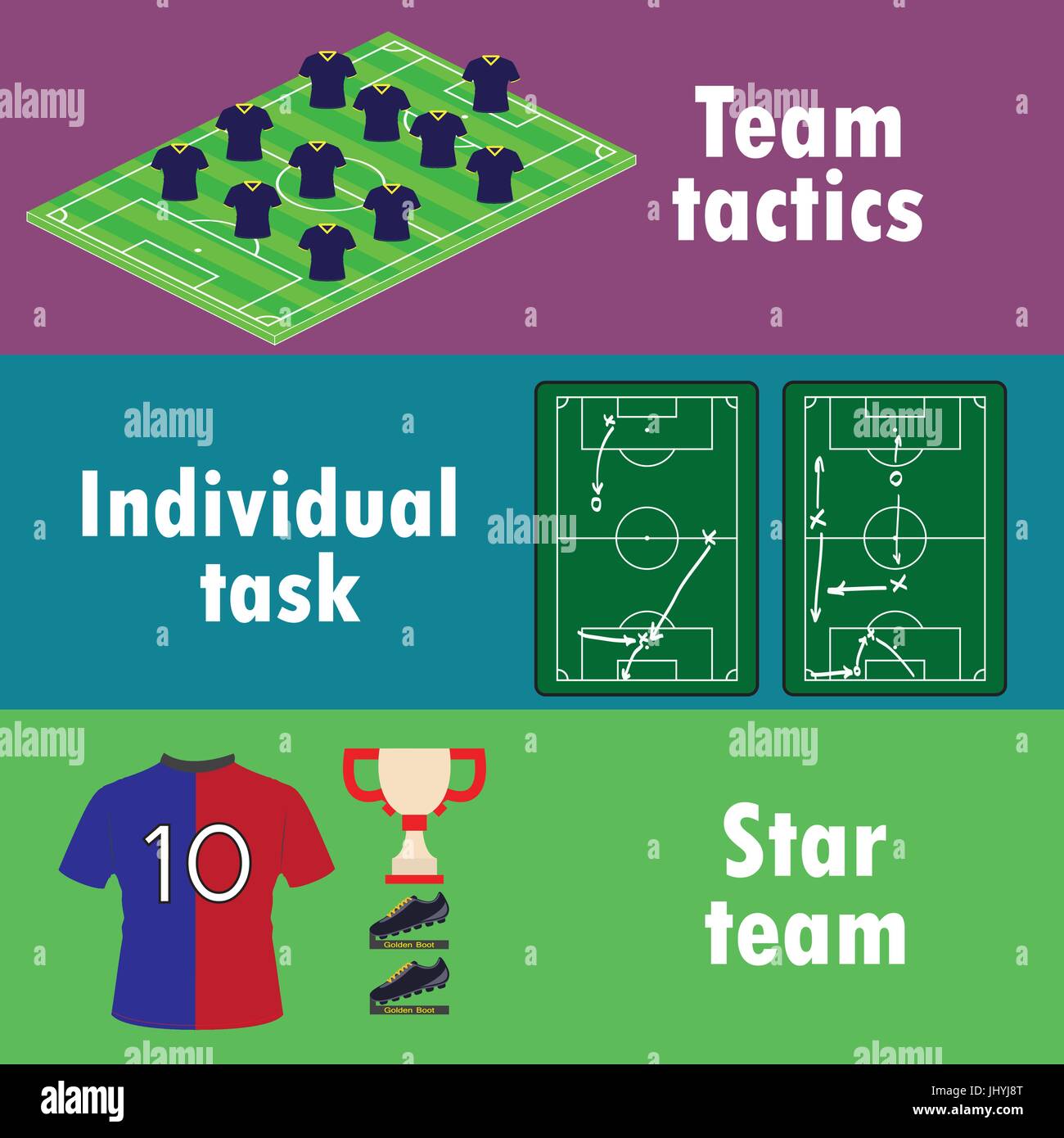 The terms of team success in football, banner or infographics, vector ...