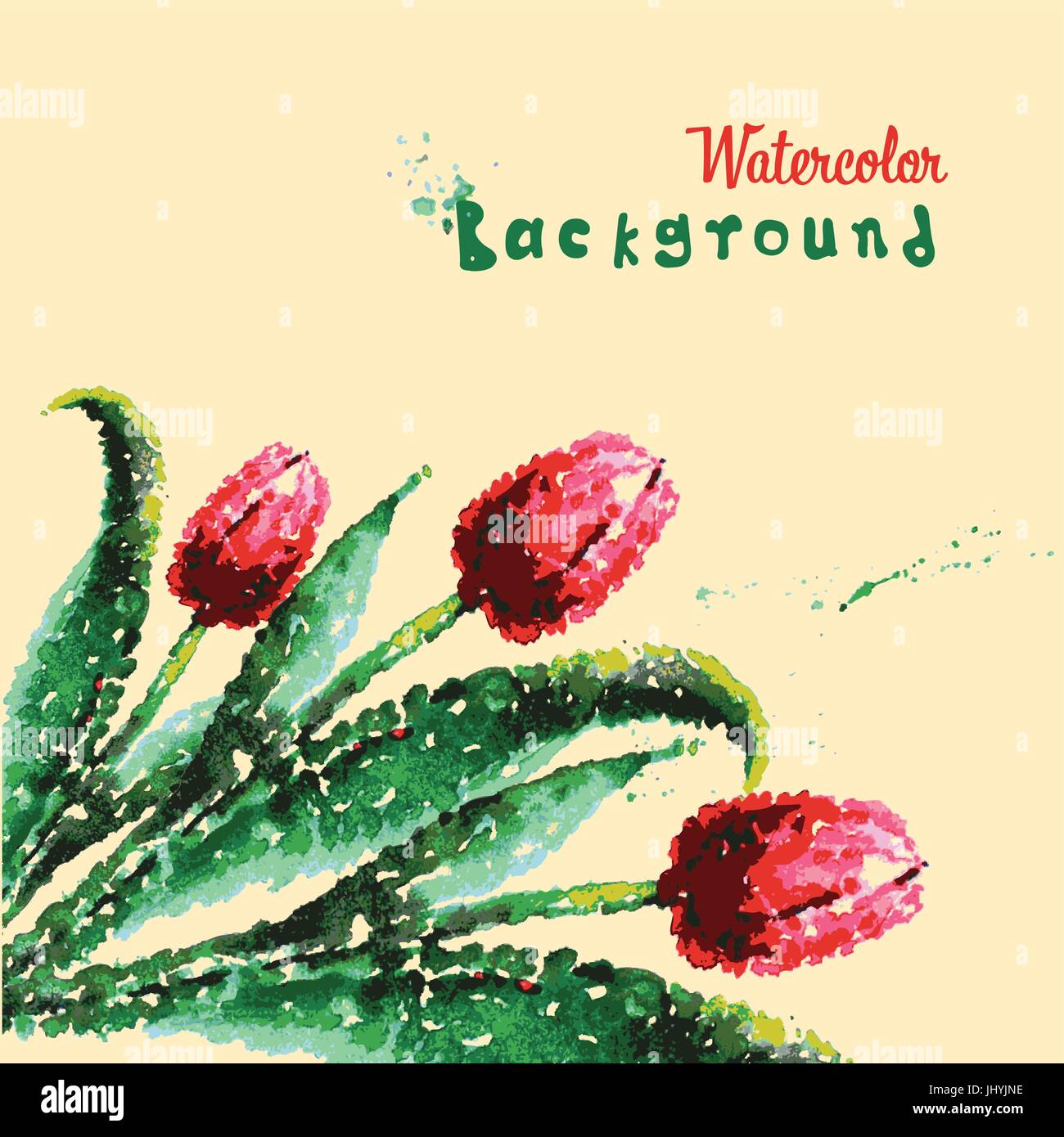 Vector tulip watercolor. Hand drawing Stock Vector Image & Art - Alamy