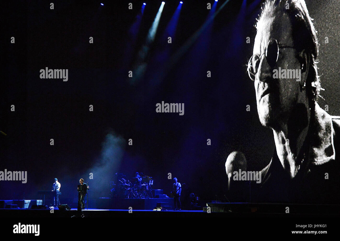 Rome, Italy. 15th July, 2017. The U2 Irish Band has performed at the ...