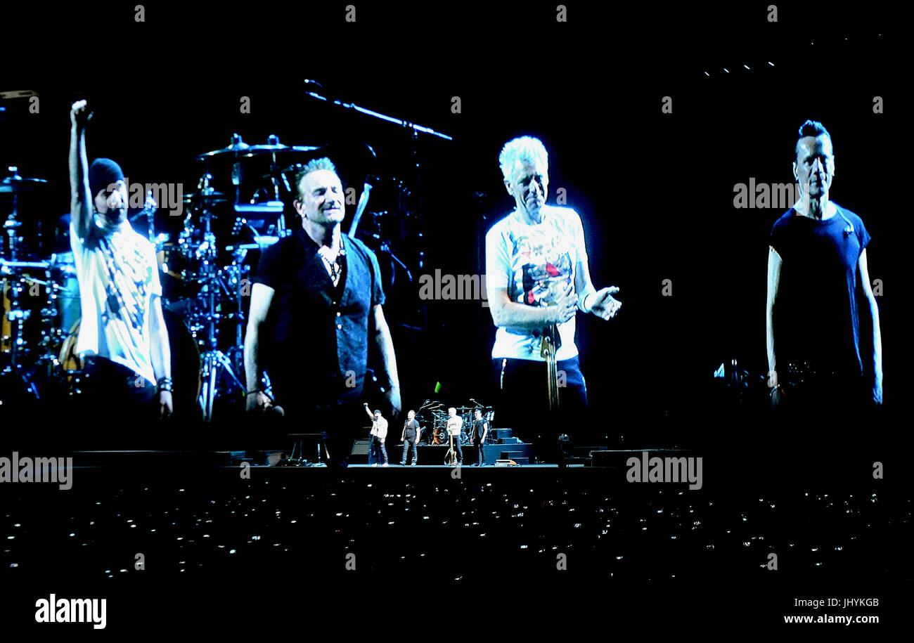 Rome, Italy. 15th July, 2017. The U2 Irish Band has performed at the ...