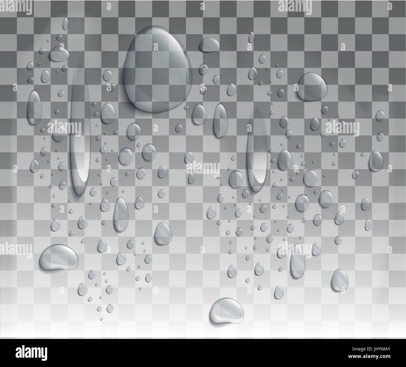 Realistic vector water drops. Set of transparent drops of different ...