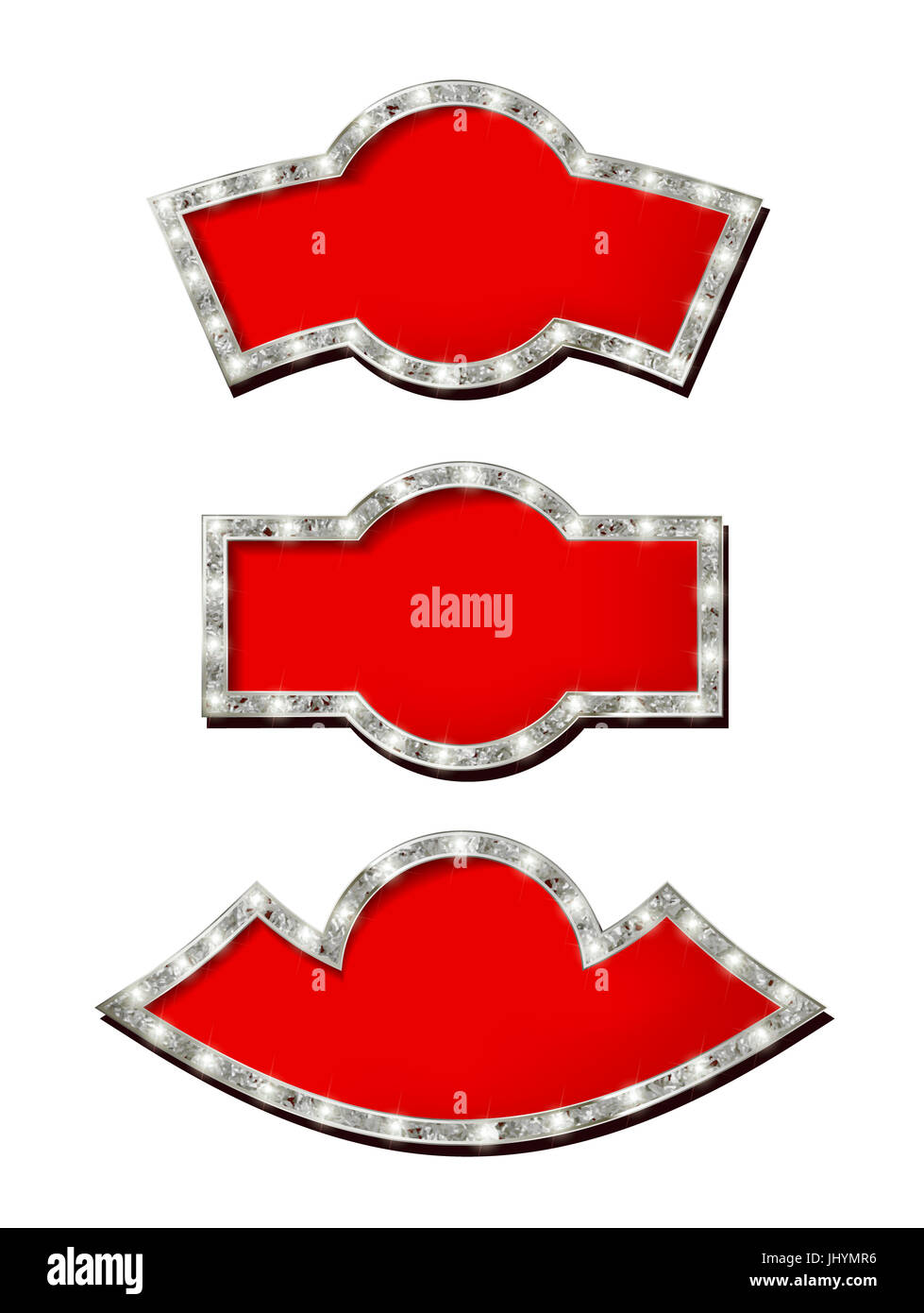 Set red glowing neon Cut Out Stock Images & Pictures - Alamy