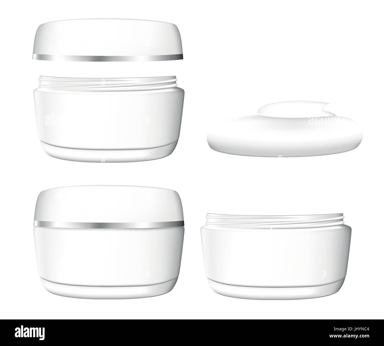Blank white cosmetics product packaging vector set, cream tube, shampoo ...