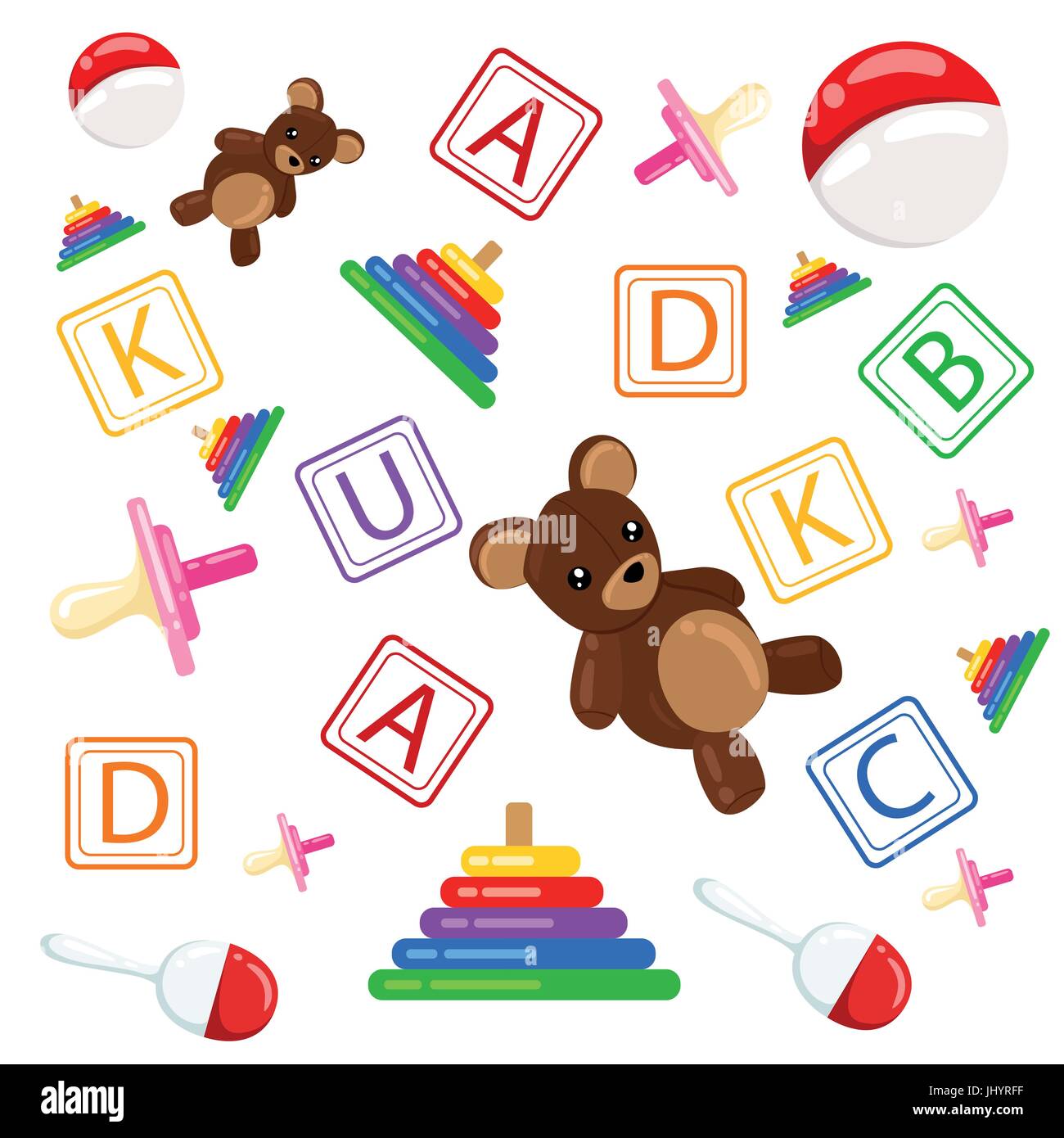 Set of vector children's toys. Isolated on a white background Web site ...