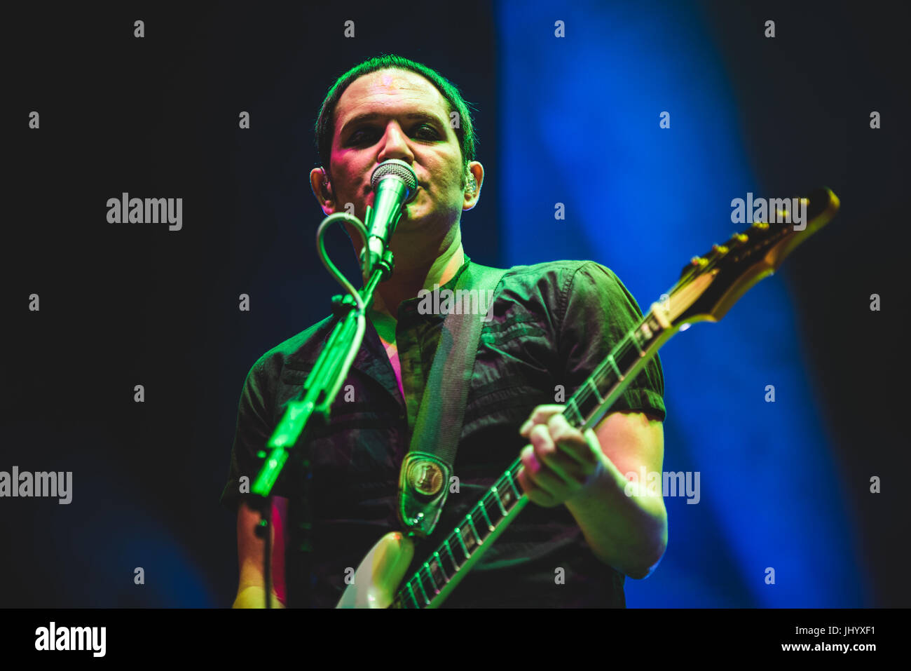 Barolo, Italy. 16th July, 2017. Brian Molko during Placebo performing ...