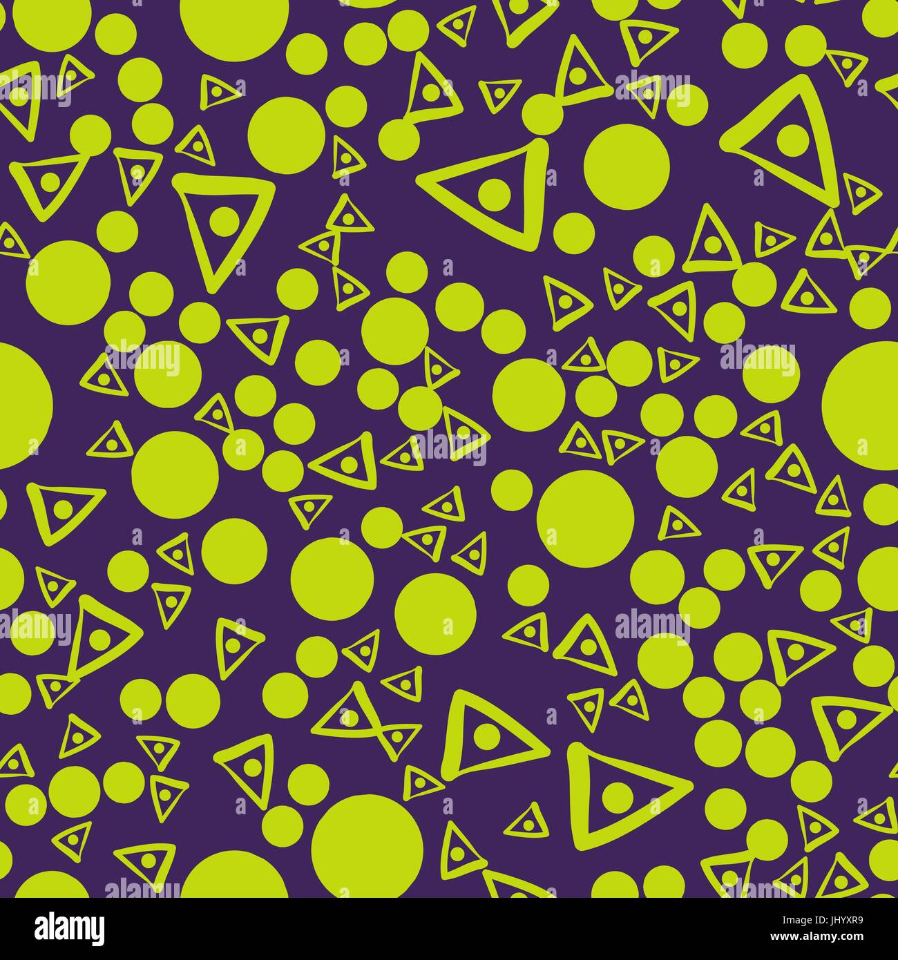 Green Seamless pattern with triangles and connected spots on a ...
