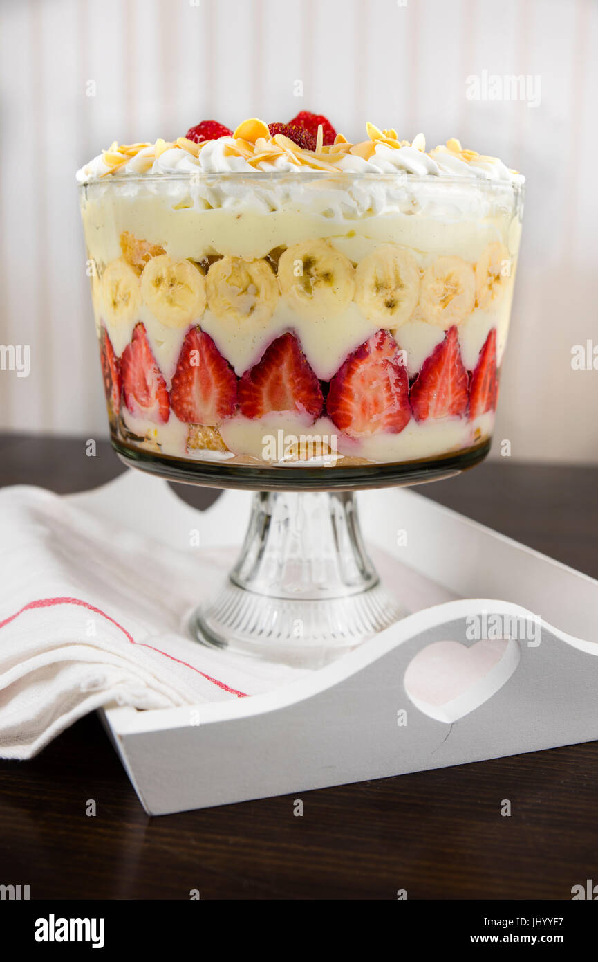 Classic British Trifle in a bowl Stock Photo - Alamy