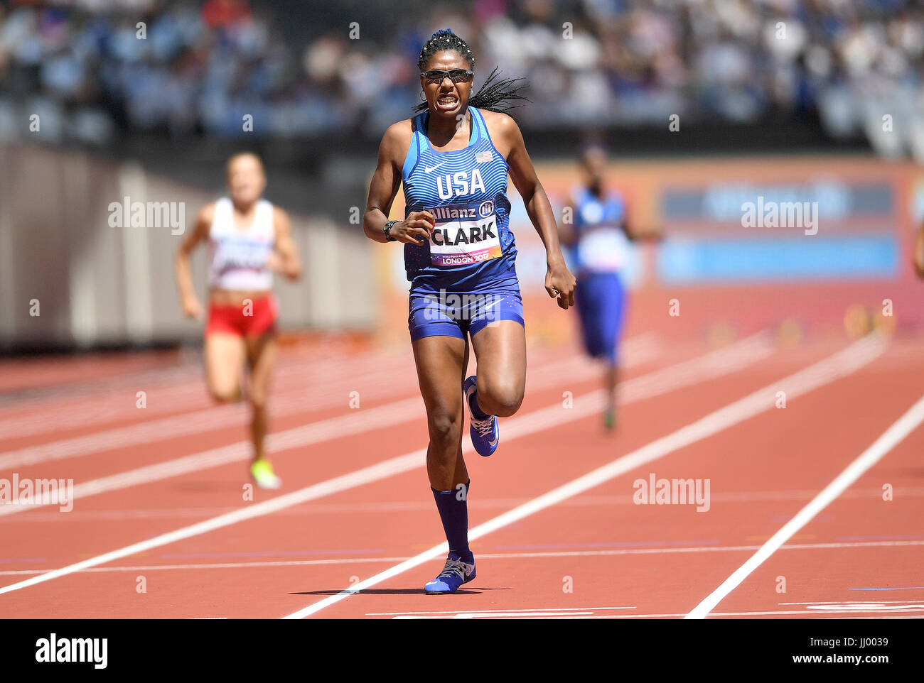 USA's Breanna Clark wins the Women's 400m T20 first heat during day ...