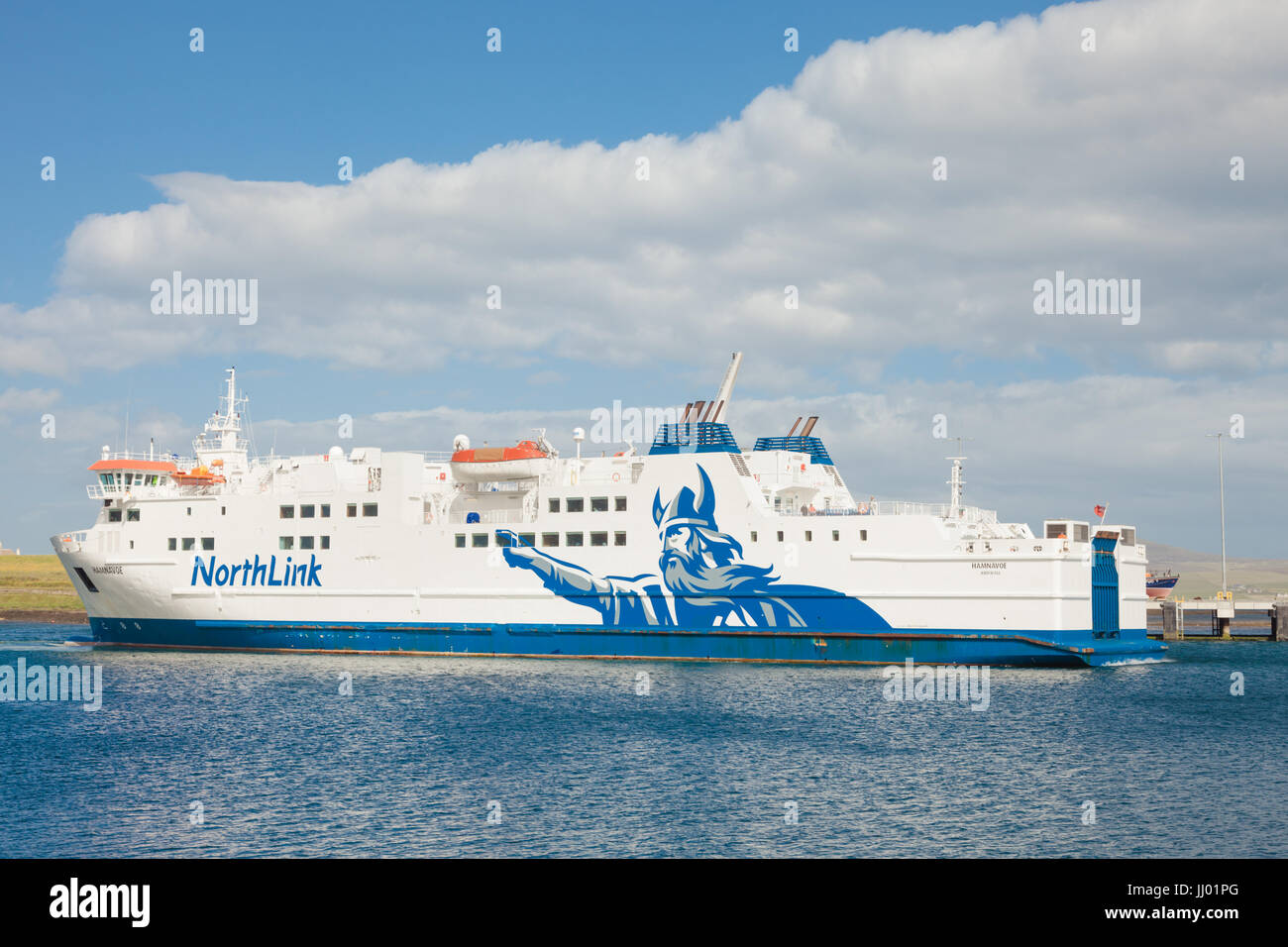 Northlink passenger and vehicle ferry in Stromness harbour Orkney ...