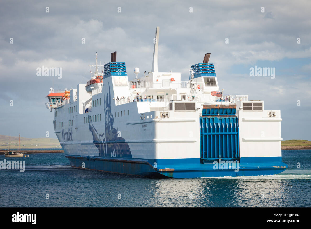 Northlink passenger and vehicle ferry in Stromness harbour Orkney ...