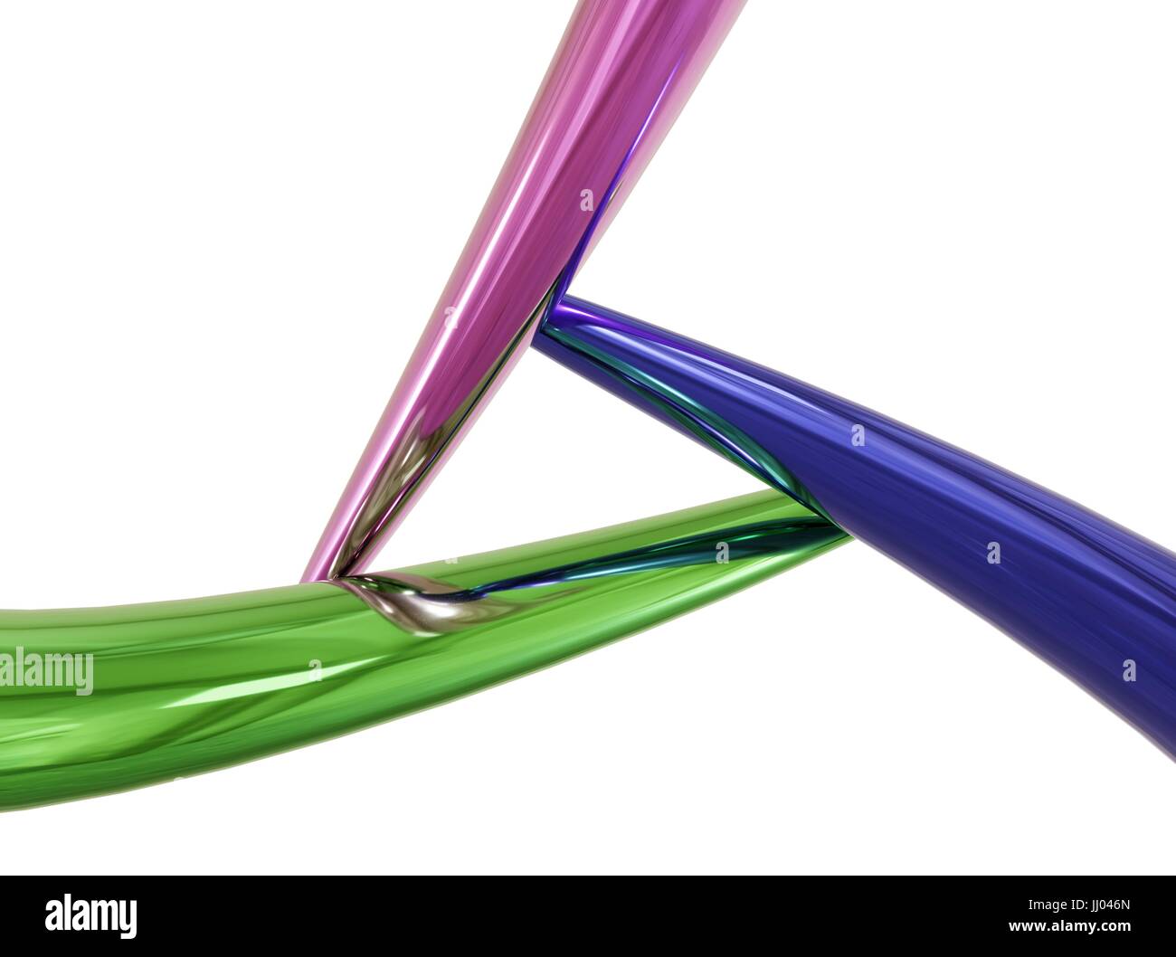 3d abstract metalic tooth pipes connection intersection. 3d ...